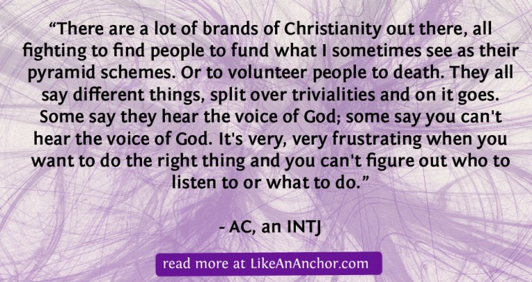 As For Me, I Will Serve The Lord: INTJ Christians – Like An Anchor