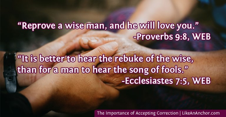 The Importance of Accepting Correction – Like An Anchor