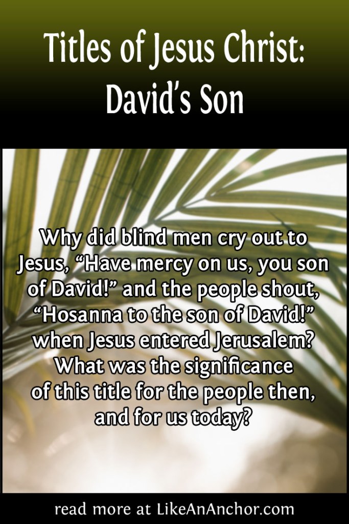 Titles of Jesus Christ: David’s Son – Like An Anchor